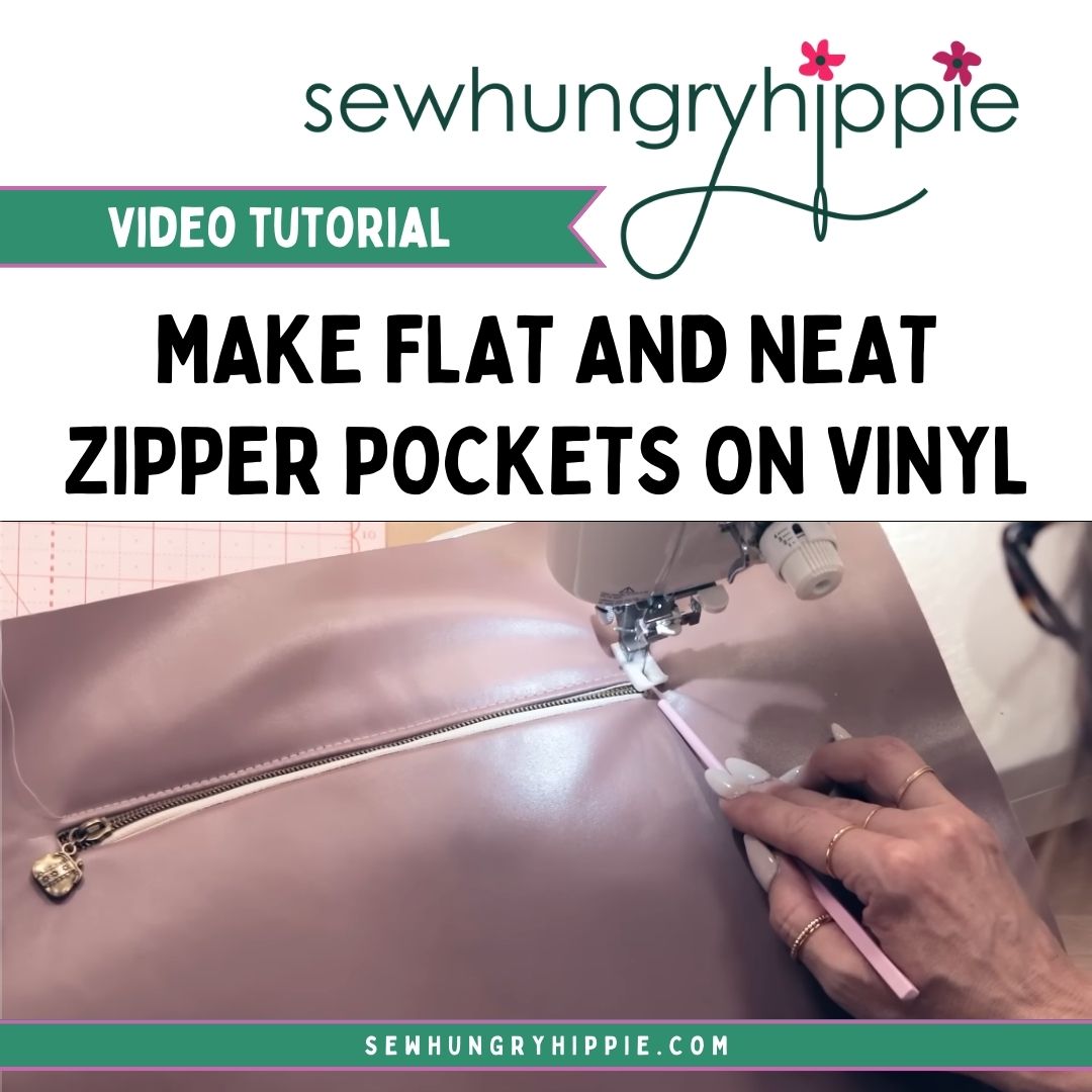 Make Flat and Neat Zipper Pockets on Vinyl Easily | SewHungryhippie