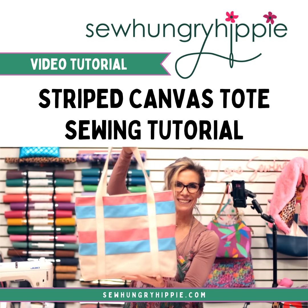 Striped Canvas Tote Sewing Tutorial for Beginners | SewHungryhippie