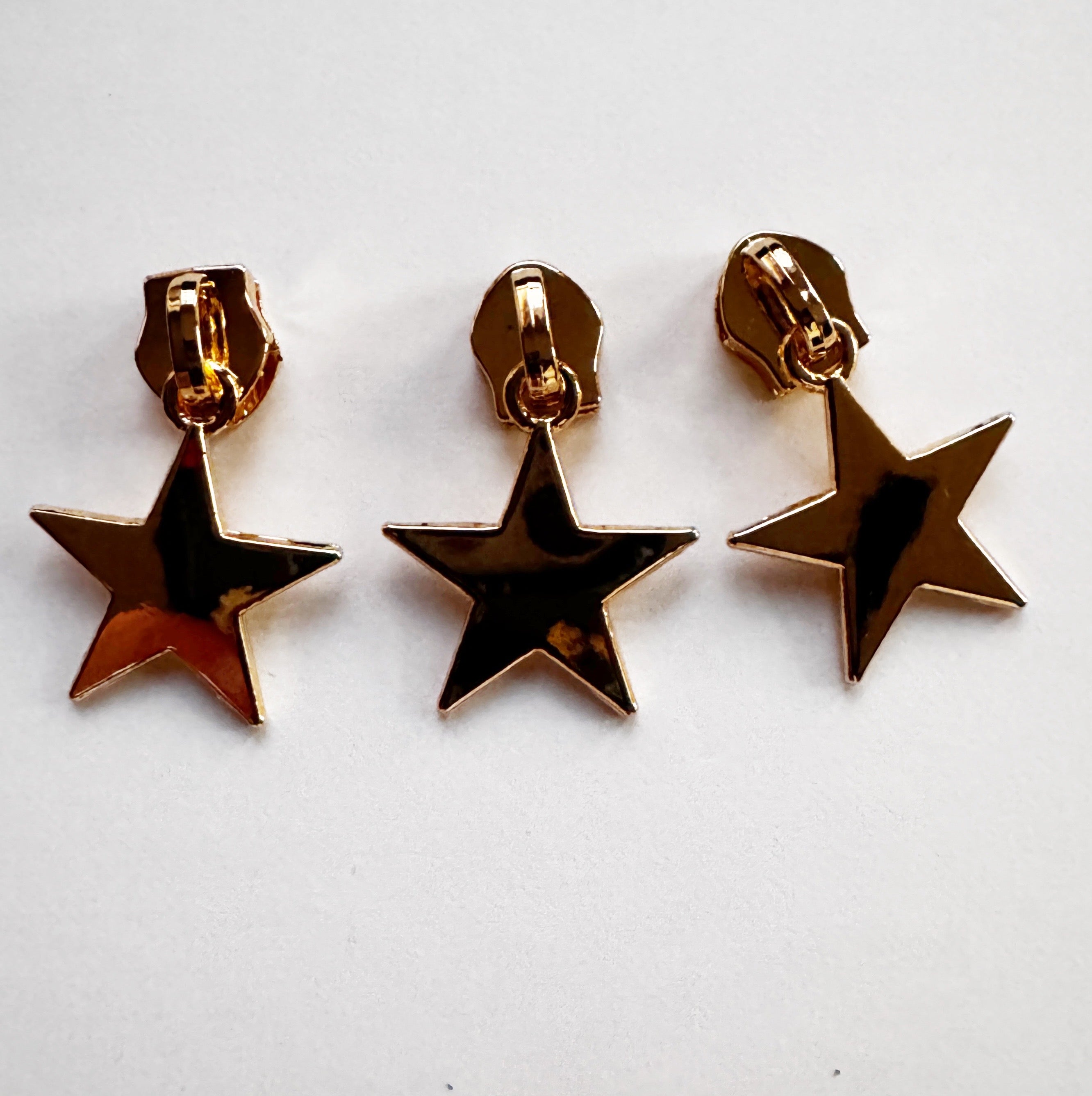 #5 Star Zipper Pulls - Pack of 3 Gold Color | Celestial Star-Shaped ...