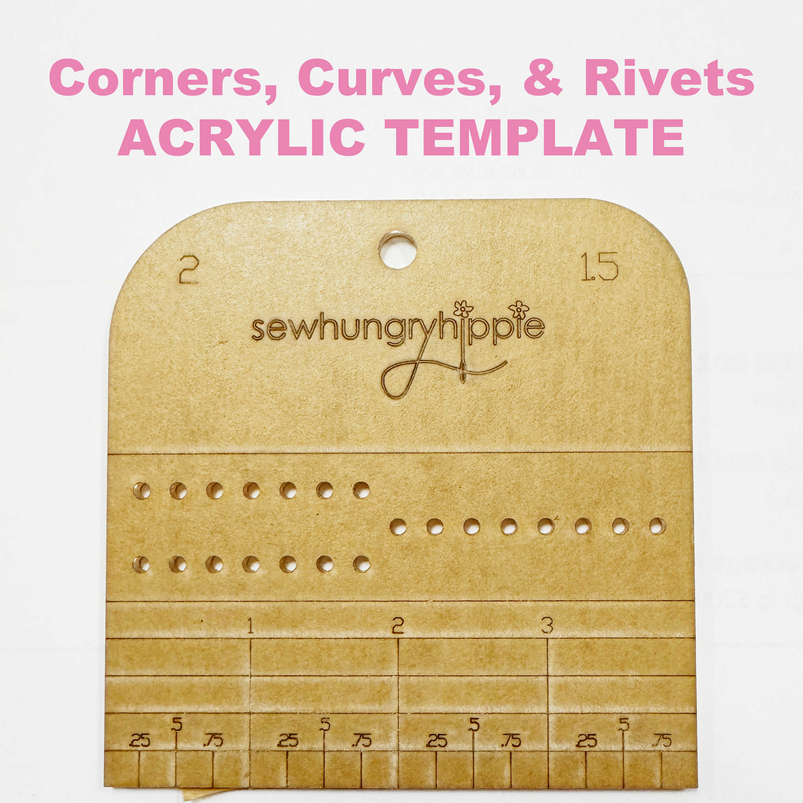 Corners Curves & Rivets template for Sew Hungryhippie | SewHungryhippie