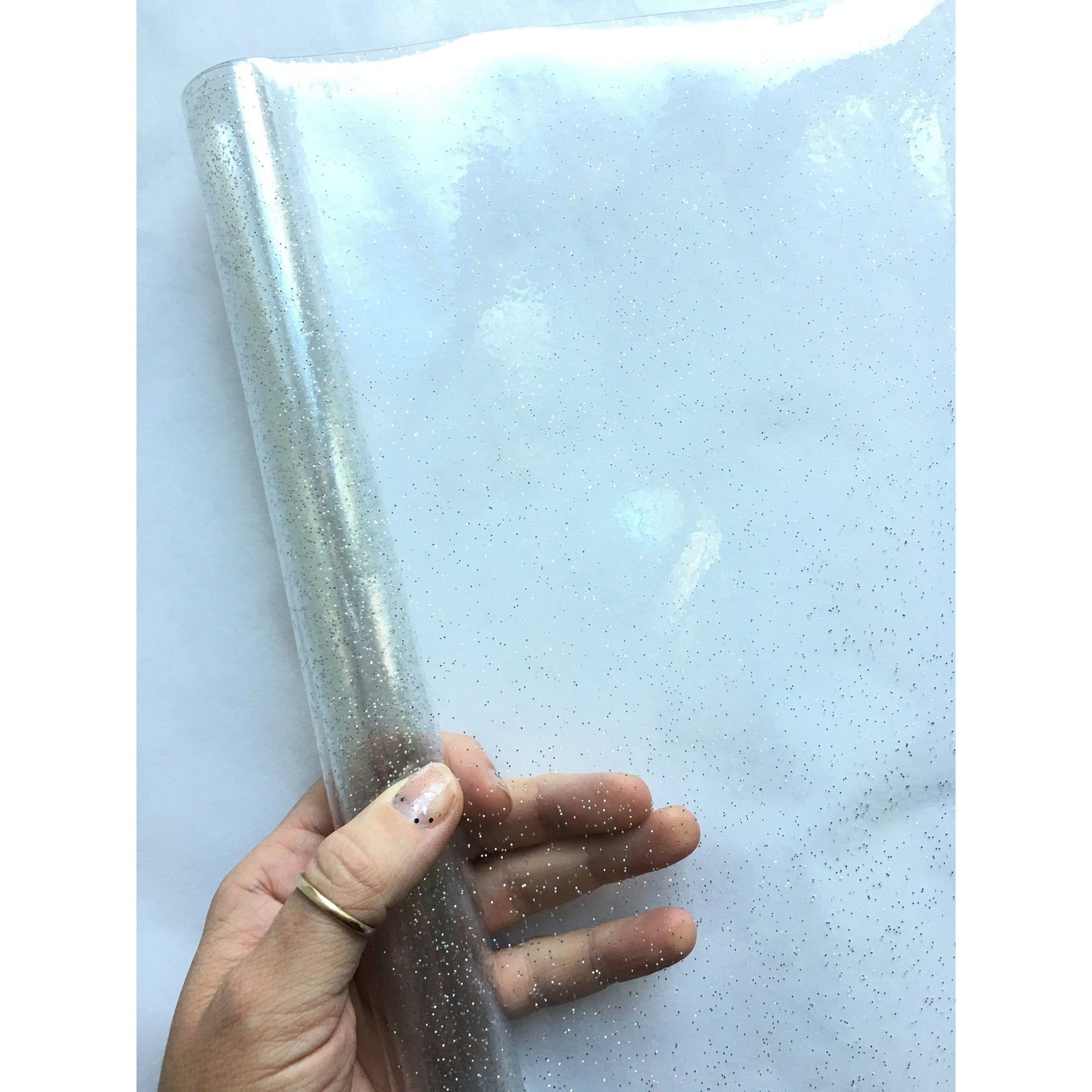 Glitter Clear Vinyl Sheets for Crafting and DIY Projects in Transparent ...
