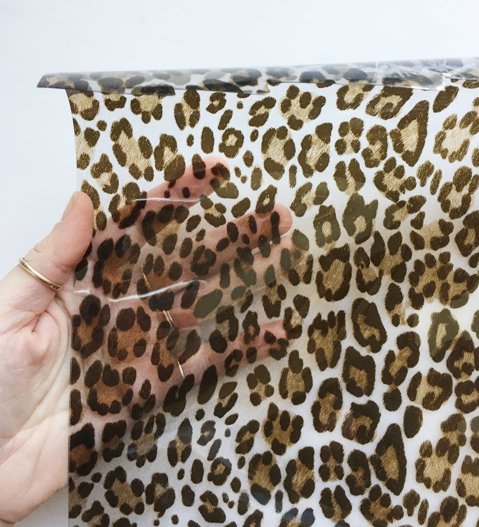 Leopard Clear Vinyl in Transparent | SewHungryhippie