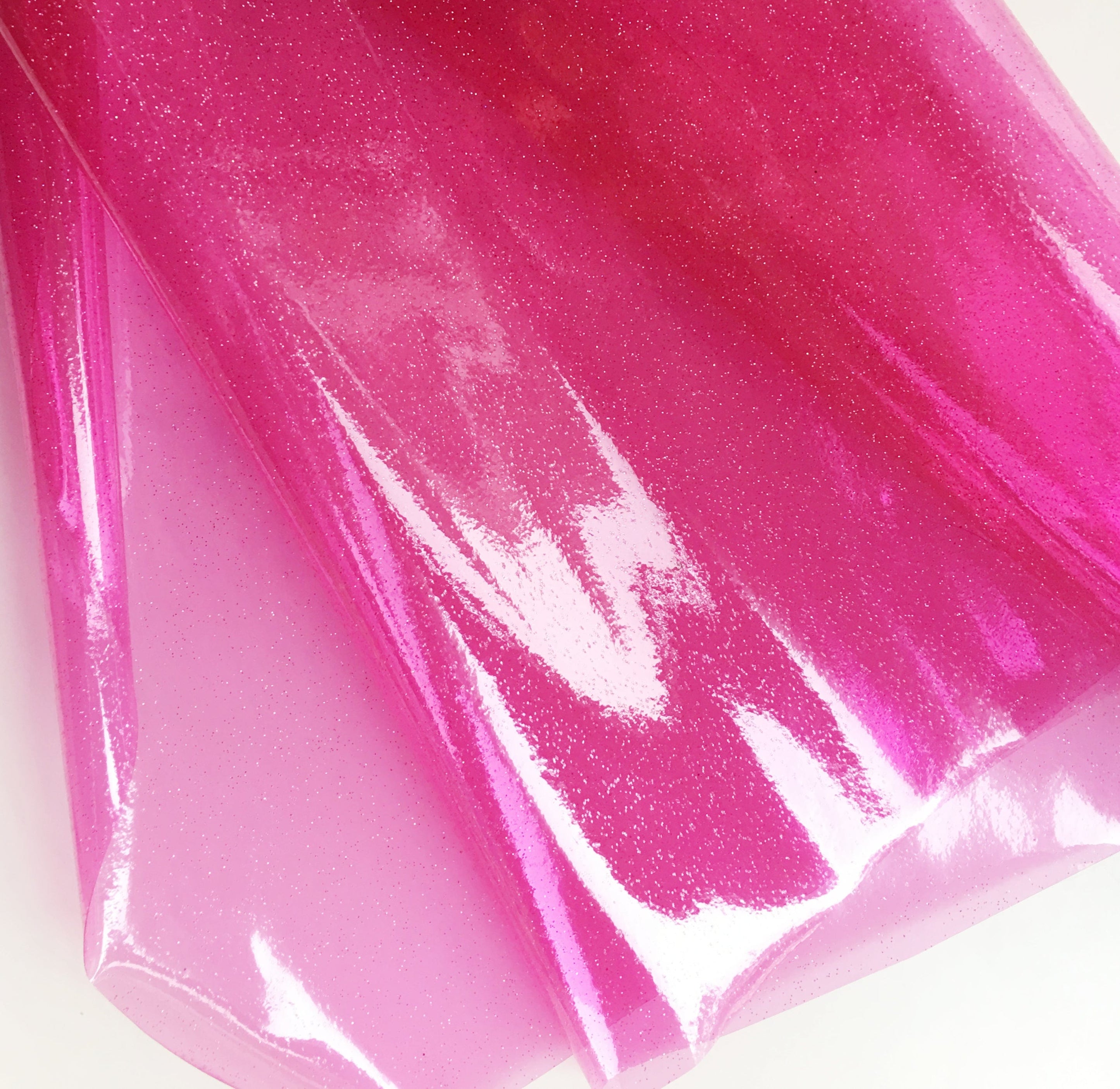 Hot Pink Clear Glitter vinyl in Transparent for Sew Hungryhippie ...